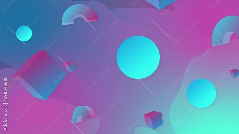 Gradient shapes in 3D space. Stock Video | Adobe Stock