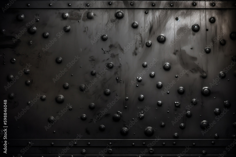 Black metal texture background with rivets .Generative AI Stock ...