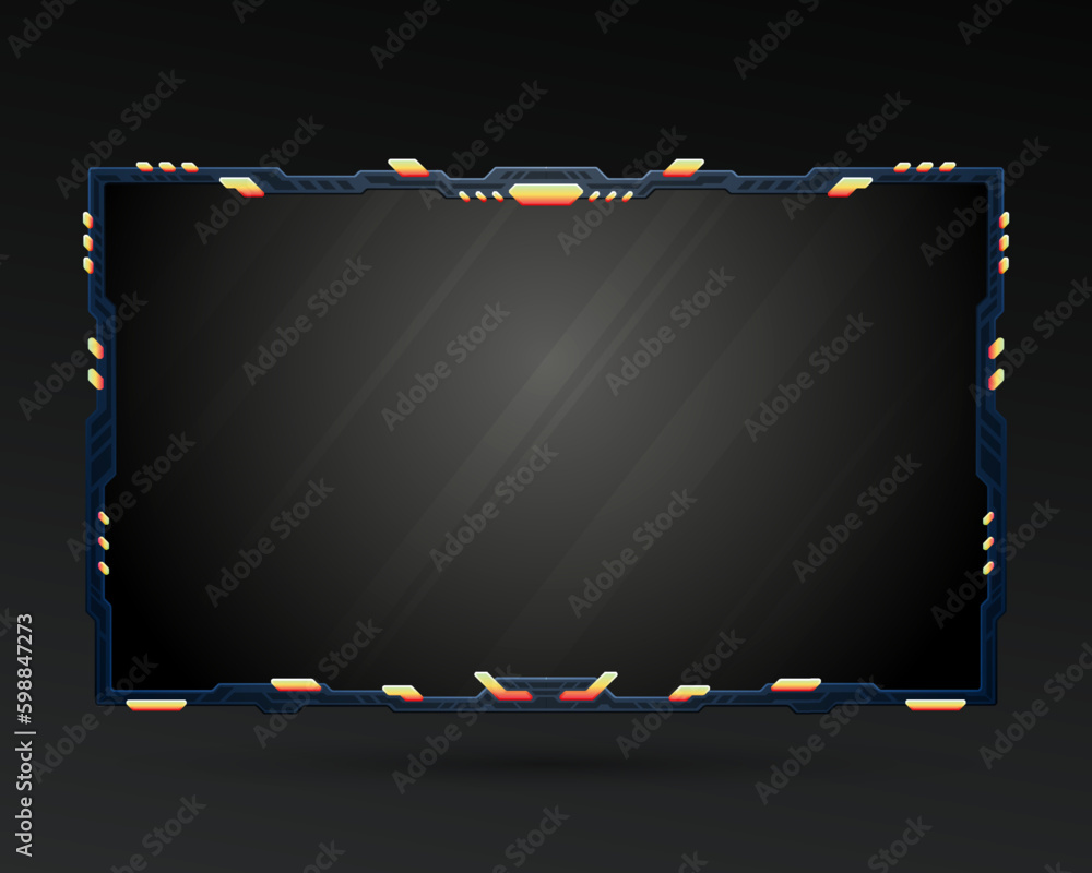 Abstract live stream overlay webcam screen gui border frame for video ...