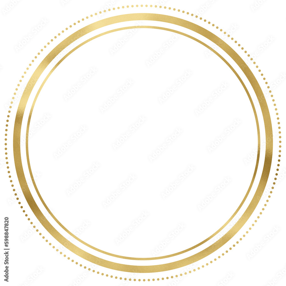 Golden Vintage Texture Circle Frame Outline Stock Illustration | Adobe ...