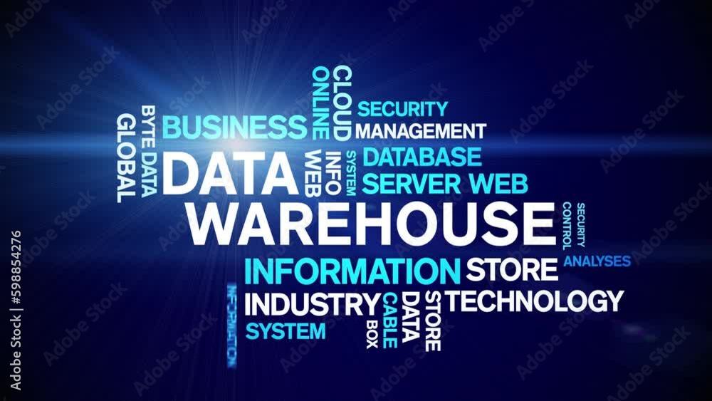 4k Data Warehouse Animated Tag Word Cloud;Text Design big data ...