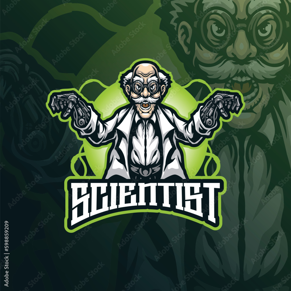 scientist mascot logo design vector with modern illustration concept ...