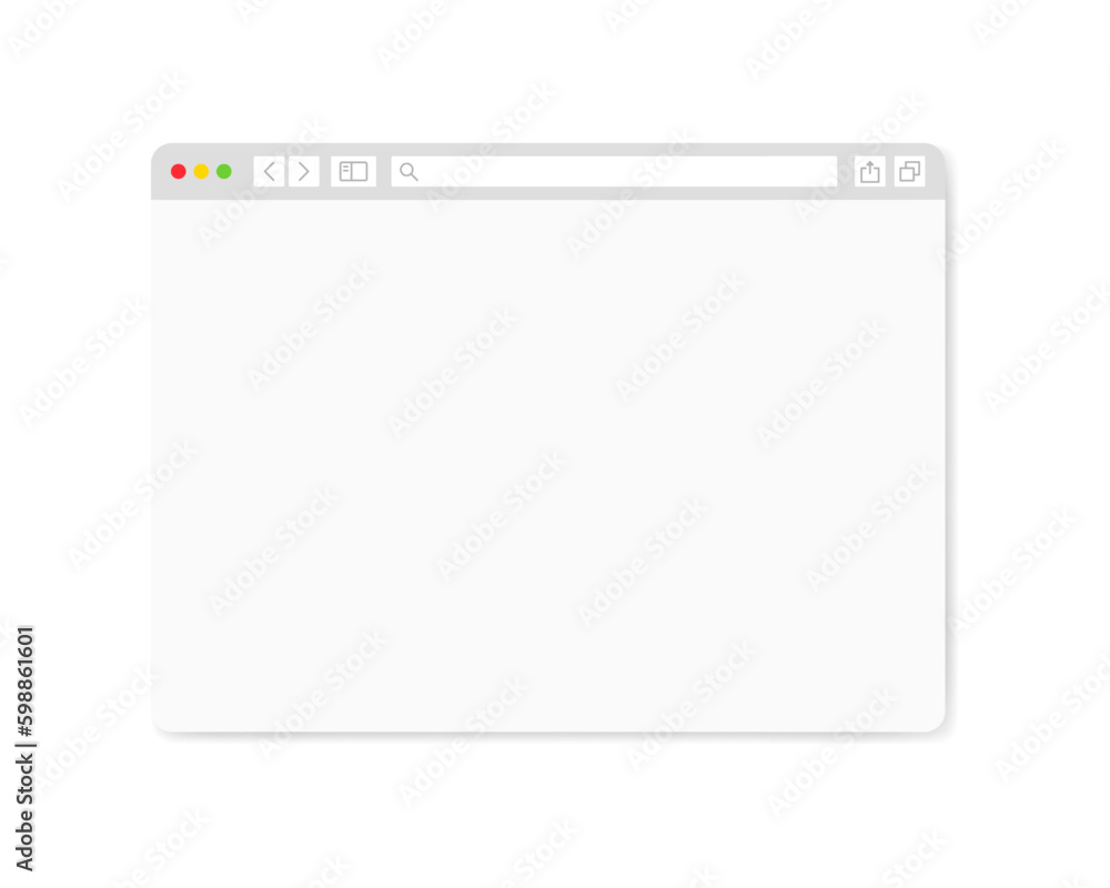 Blank web page. Flat, white, web page template. Vector illustration ...