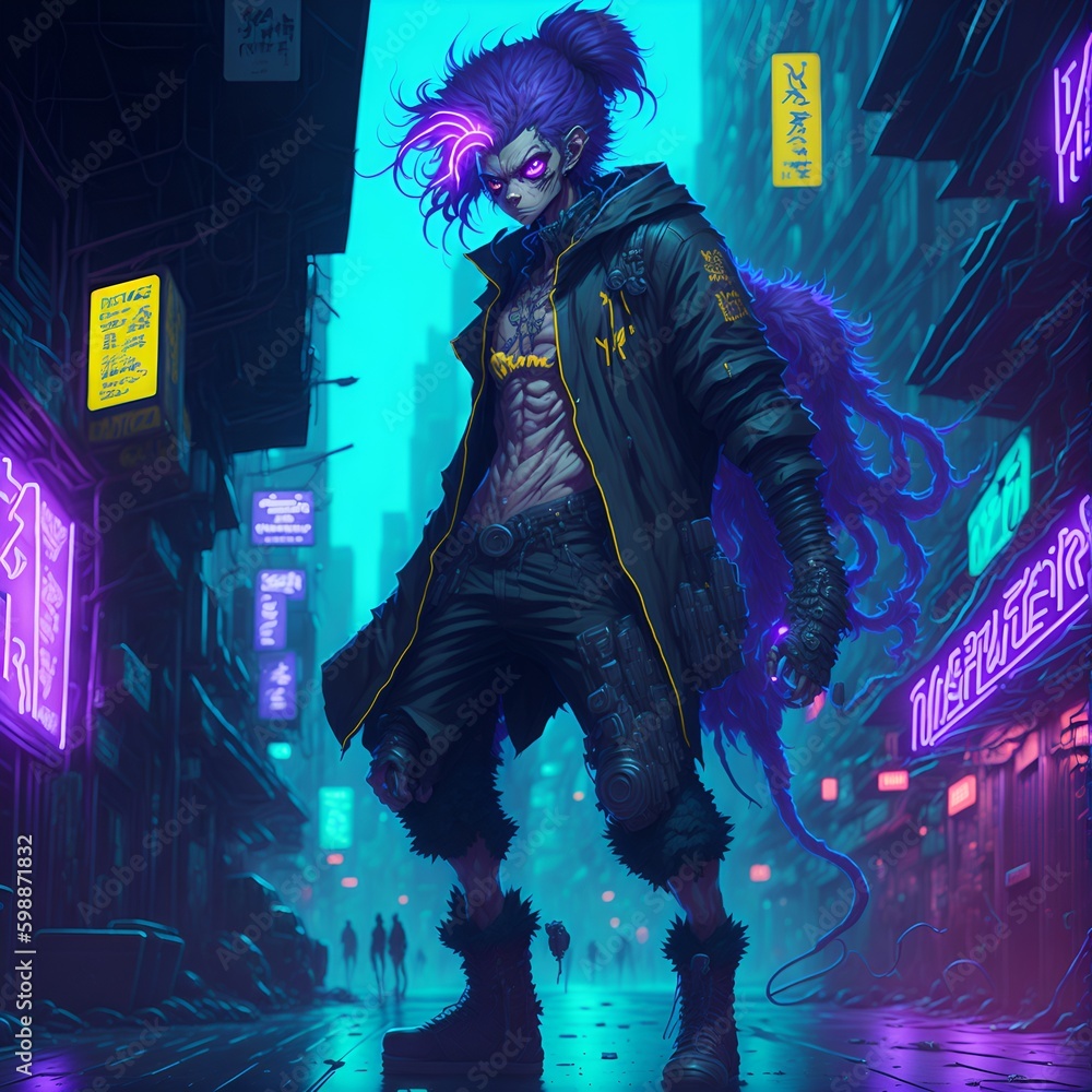 Monkey, full body shot, character sheet, lightning wave, 3d, glowing ...