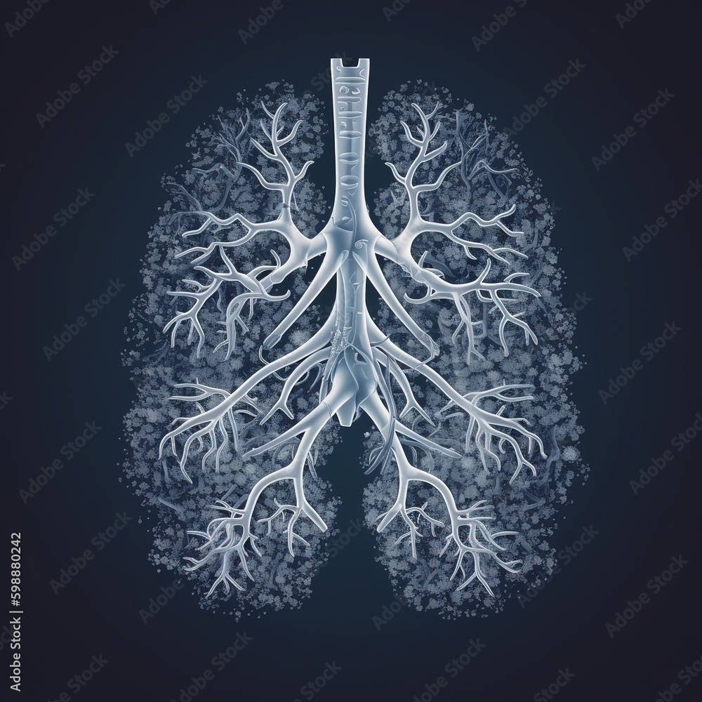 Background on lungs anatomy and treatment concept. generative AI Stock ...