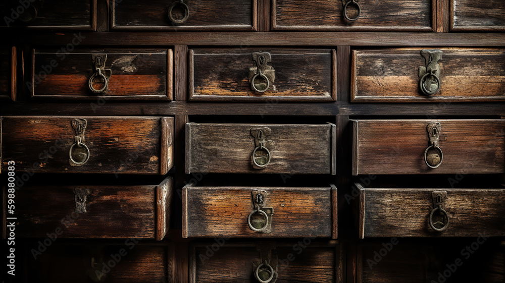 Old wooden textured drawers background. Generative Ai Stock ...