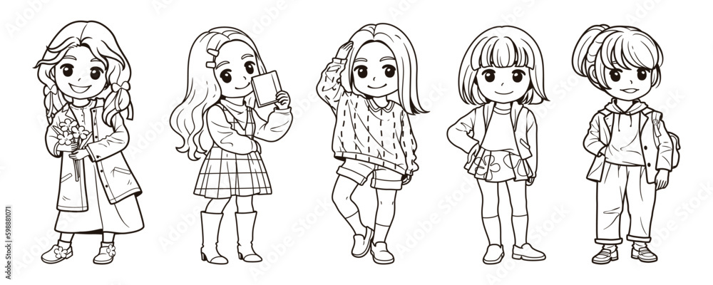 Cute design element cartoon, cartoon illustration of various styles of ...