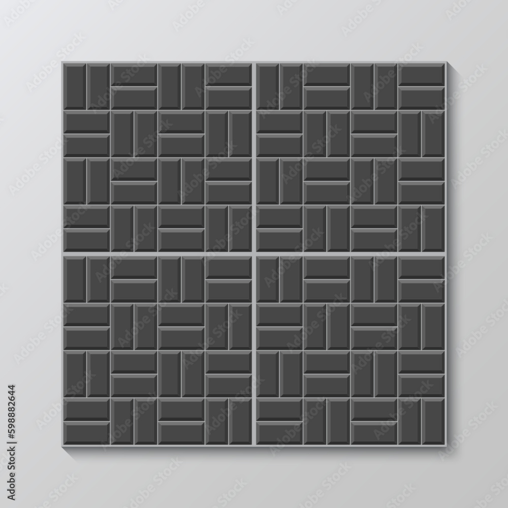 Paved floor square pattern. Decorative cobblestone print. Outdoor ...