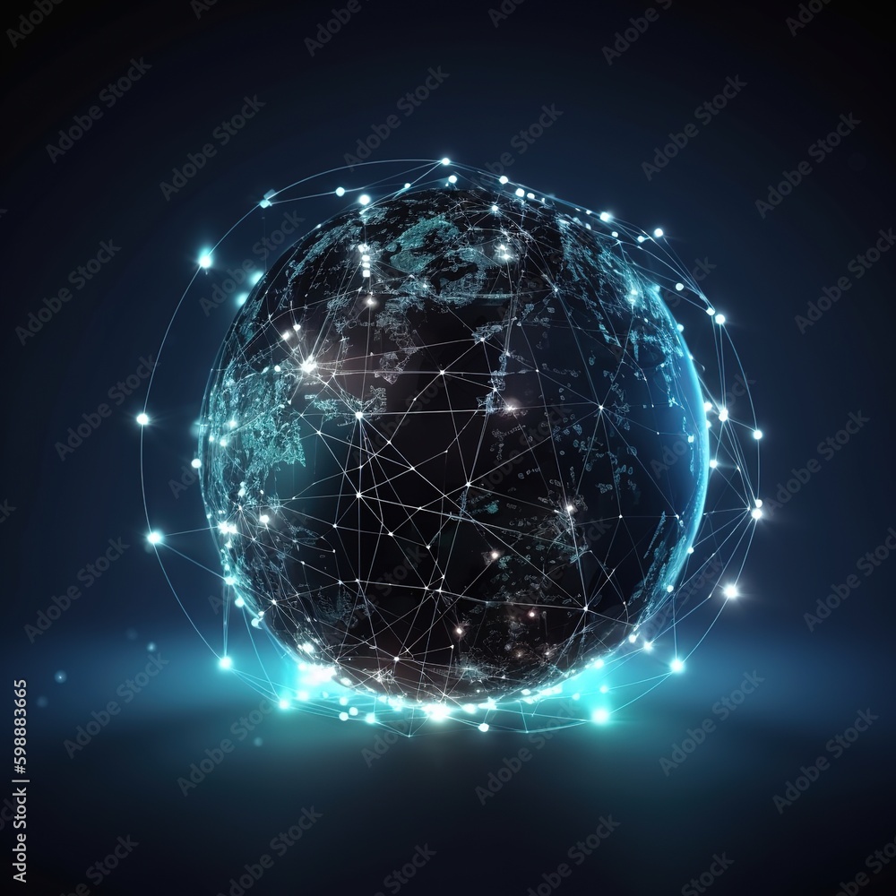 Earth technology structure. Internet and technology worldwide global ...