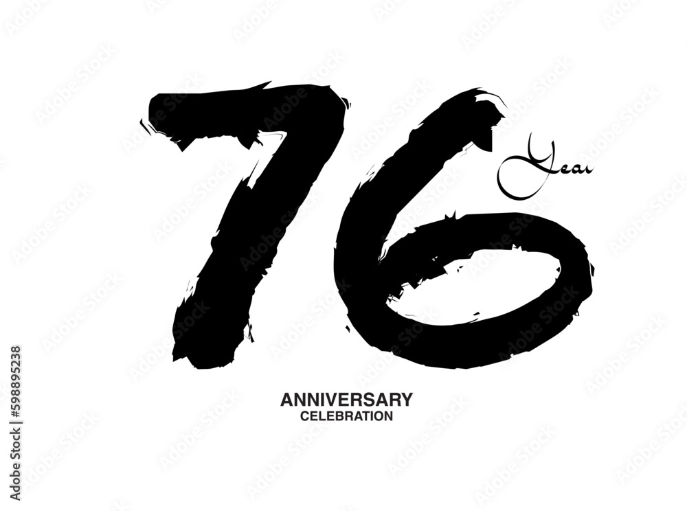 Vetor de 76 Years Anniversary Celebration Vector Template, 76 number ...