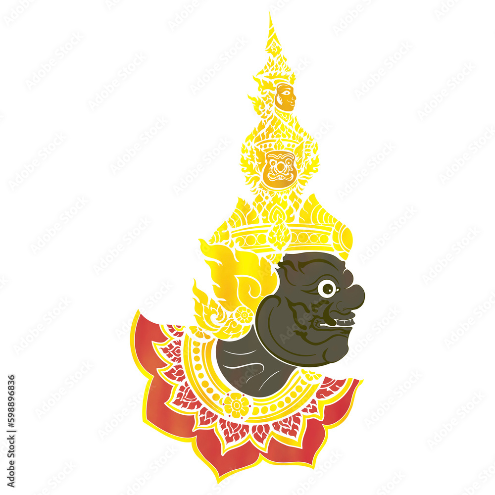 Ramayana painting, Hindu gods rama, Ravana mask crown in Ramayana ...