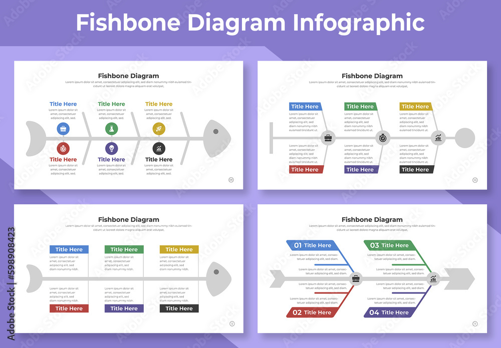 Fishbone Diagram Presentation Layout Stock Template | Adobe Stock
