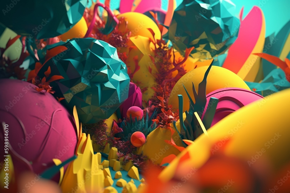 A colorful abstract design with a mix of vivid and intense tones and ...