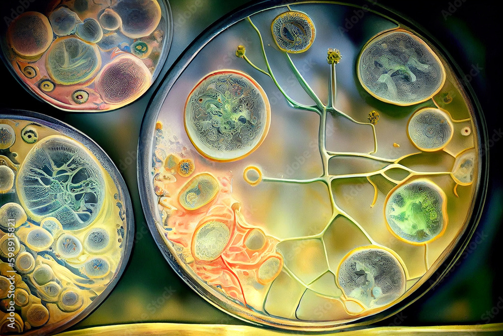 Cells under microscope, generatie ai illustration Stock Illustration | Adobe Stock