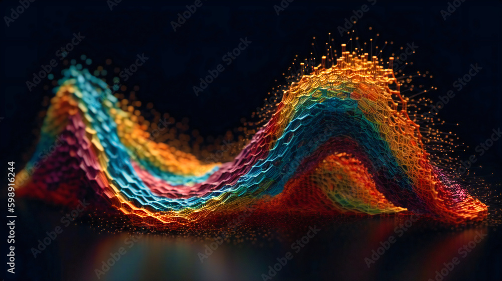 bright wave motion animation against dark background Stock Illustration ...