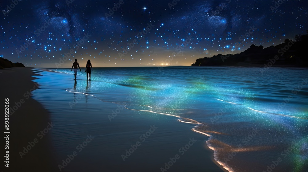 Romantic Sea At Night