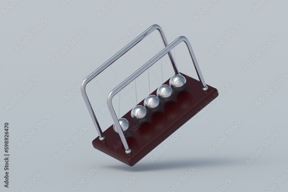 Falling newton's pendulum. Balancing balls. Kinetic energy. Gravity ...