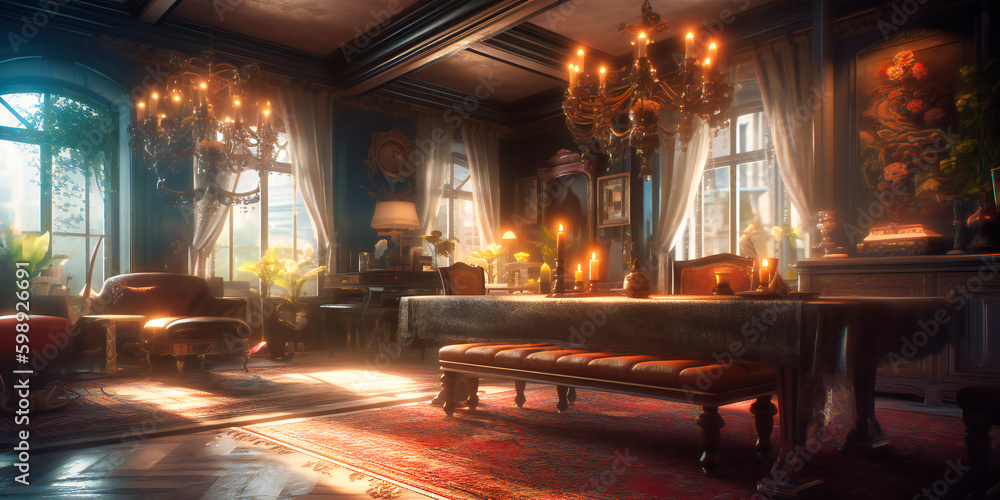 Indulge in the luxurious lifestyle with an image of an opulent interior ...