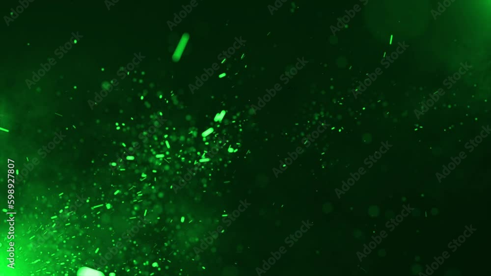 Fire Green Particles Background. Green Fire Particles Background. Green ...