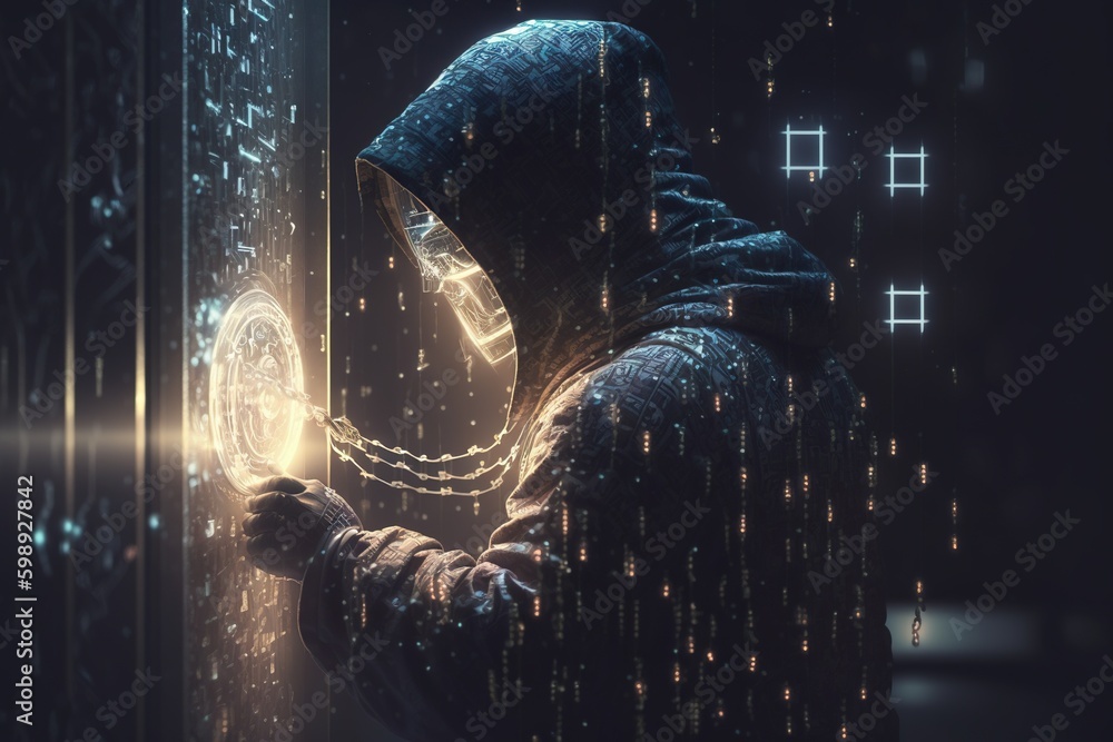 Cybersecurity, computer hacker with hoodie, vulnerability and hacker ...
