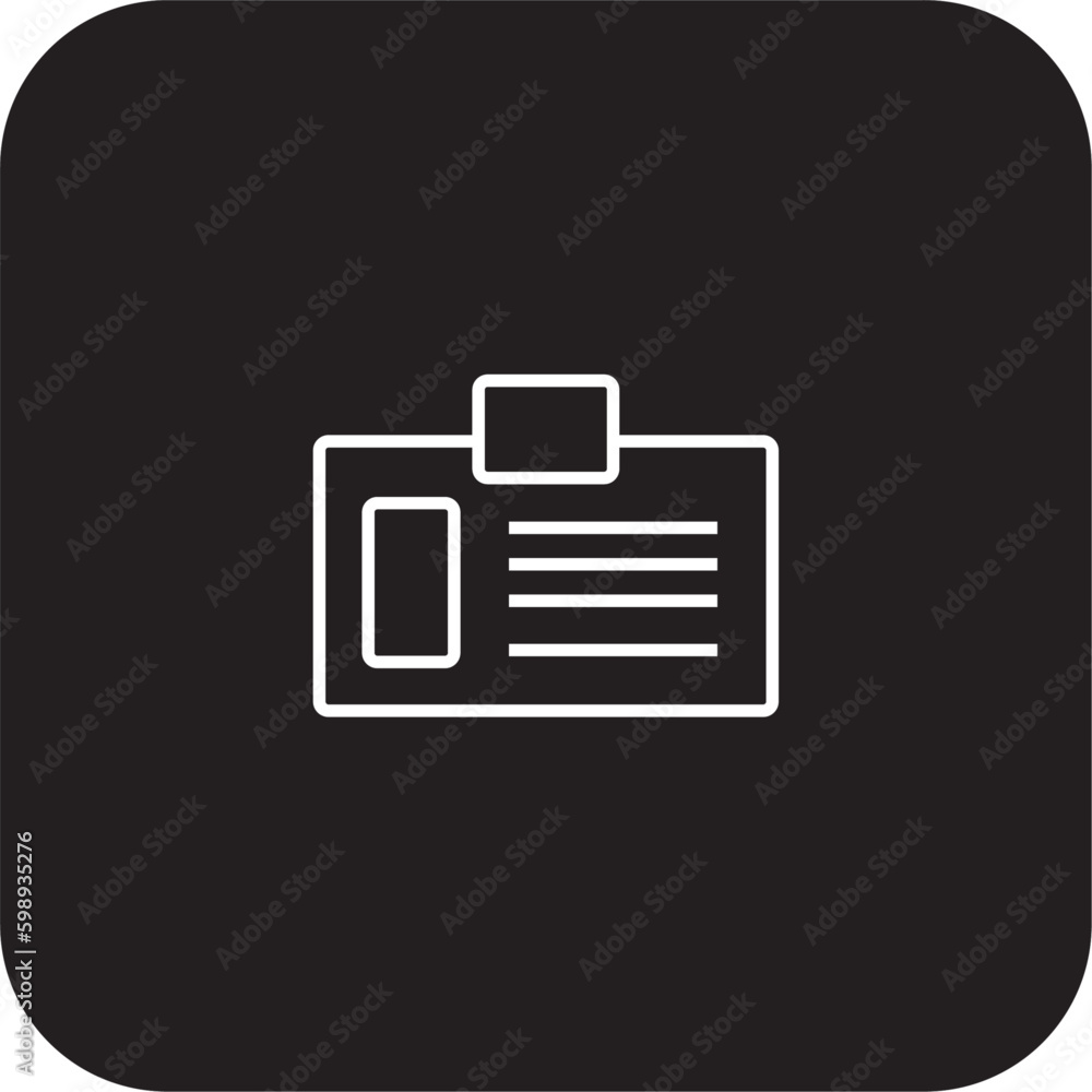 Student ID Education icon with black filled line style. identification ...