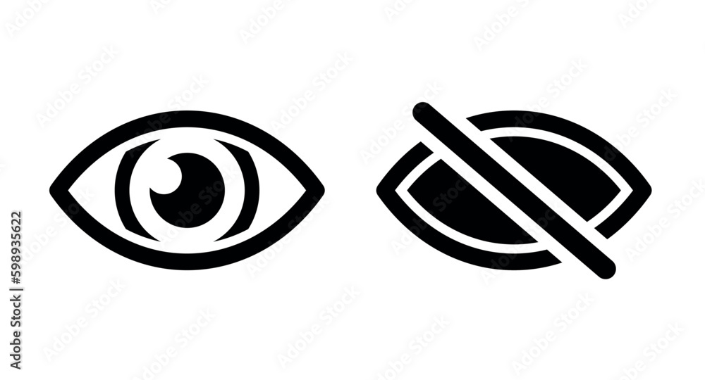 Eye icon vector. Eyesight symbol. Simple eye sign. See and unsee symbol ...