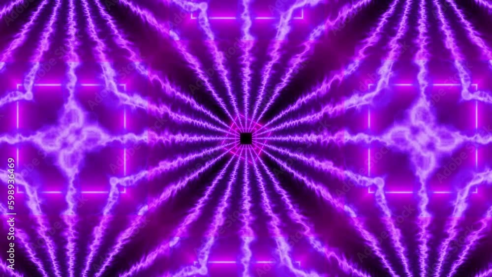 abstract perfect animation of energy purple color flow tunnel neon ...