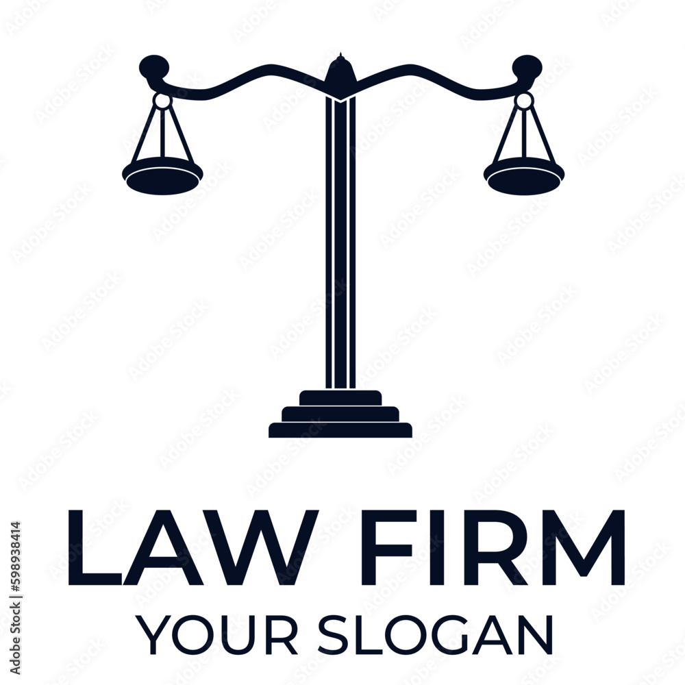 Justice, Scale, and legal icons for Law firm logo. Balance symbol ...