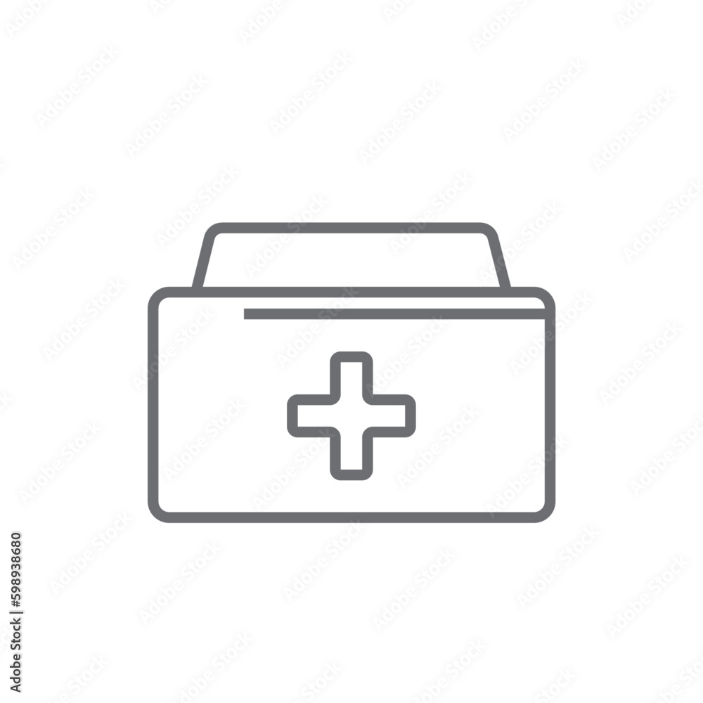 Med Kit Digital Healthcare icon with black outline style. hospital ...