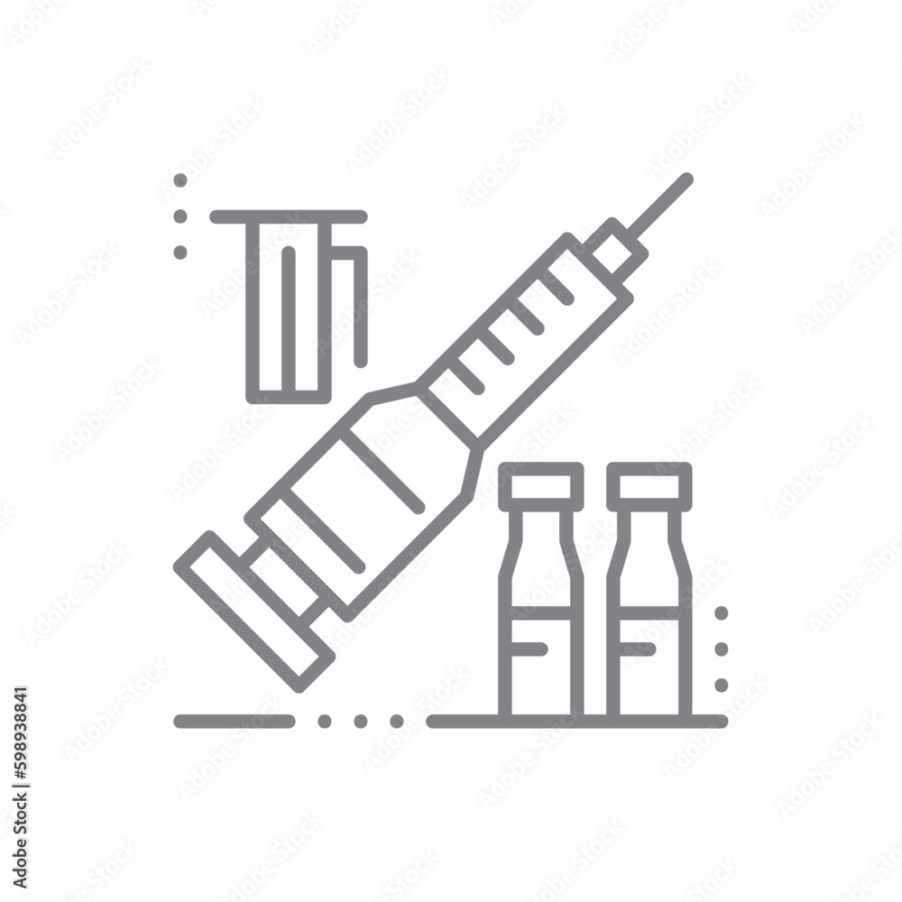 Insulin Pen Digital Healthcare icon with black outline style. injection ...