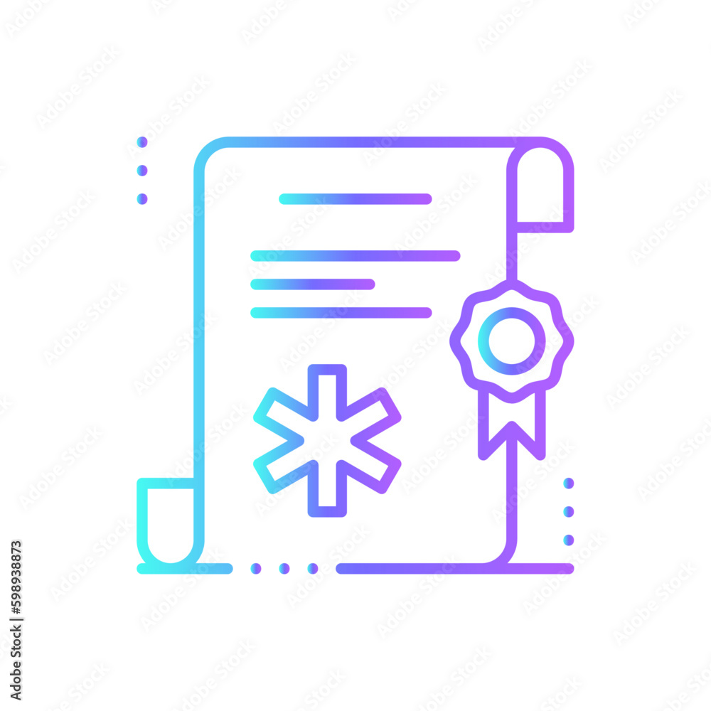 Doctor License Digital Healthcare icon with black outline style ...