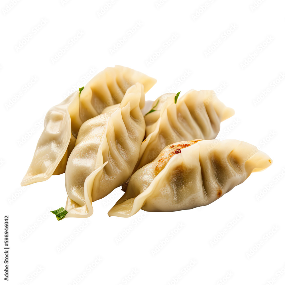 gyoza dumplings isolated on a transparent background, generative ai ...