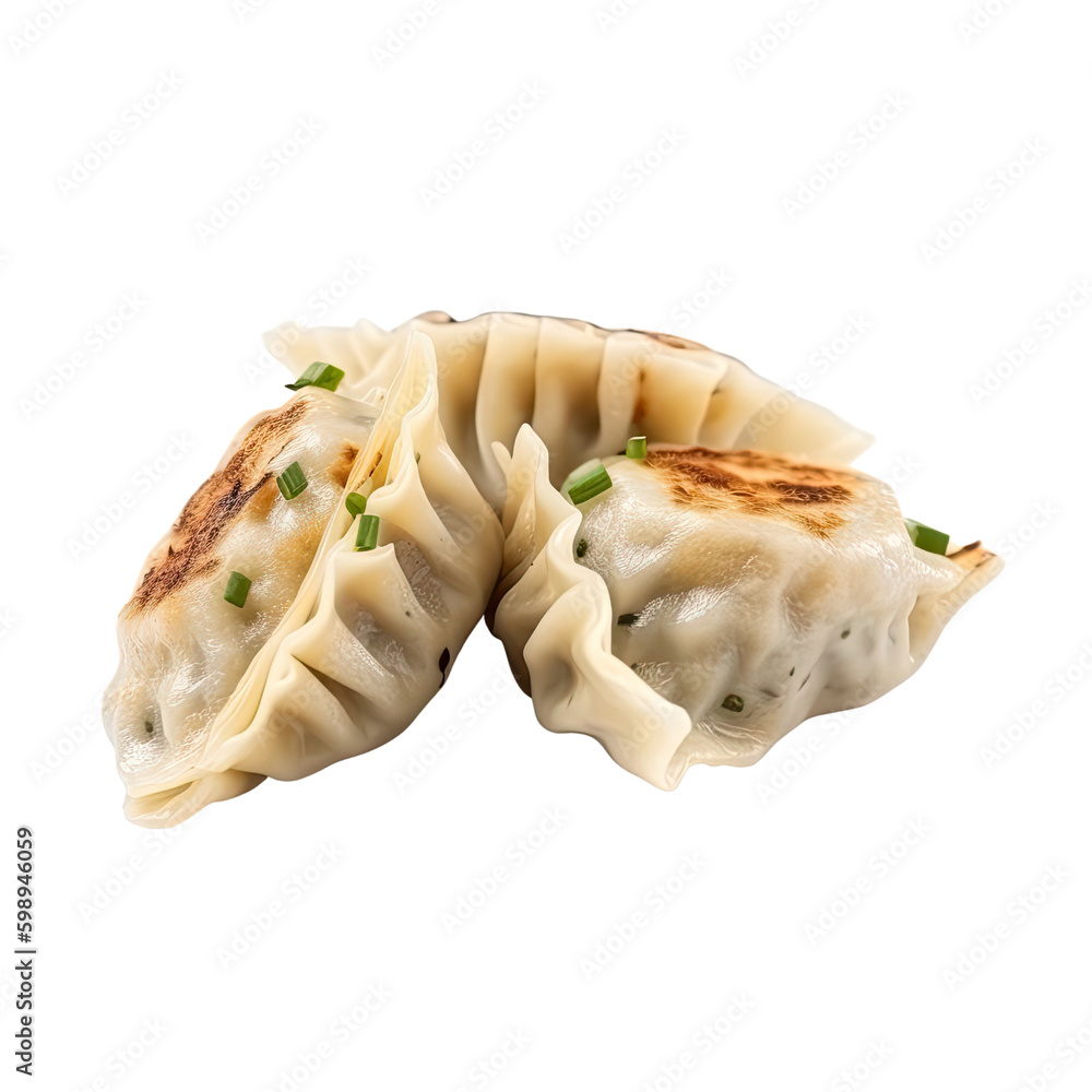 gyoza dumplings isolated on a transparent background, generative ai ...