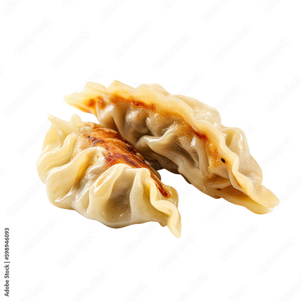 gyoza dumplings isolated on a transparent background, generative ai ...