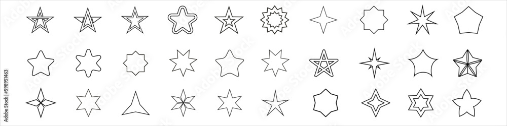 Stars icon vector set. Sparkles stars illustration sign collection ...
