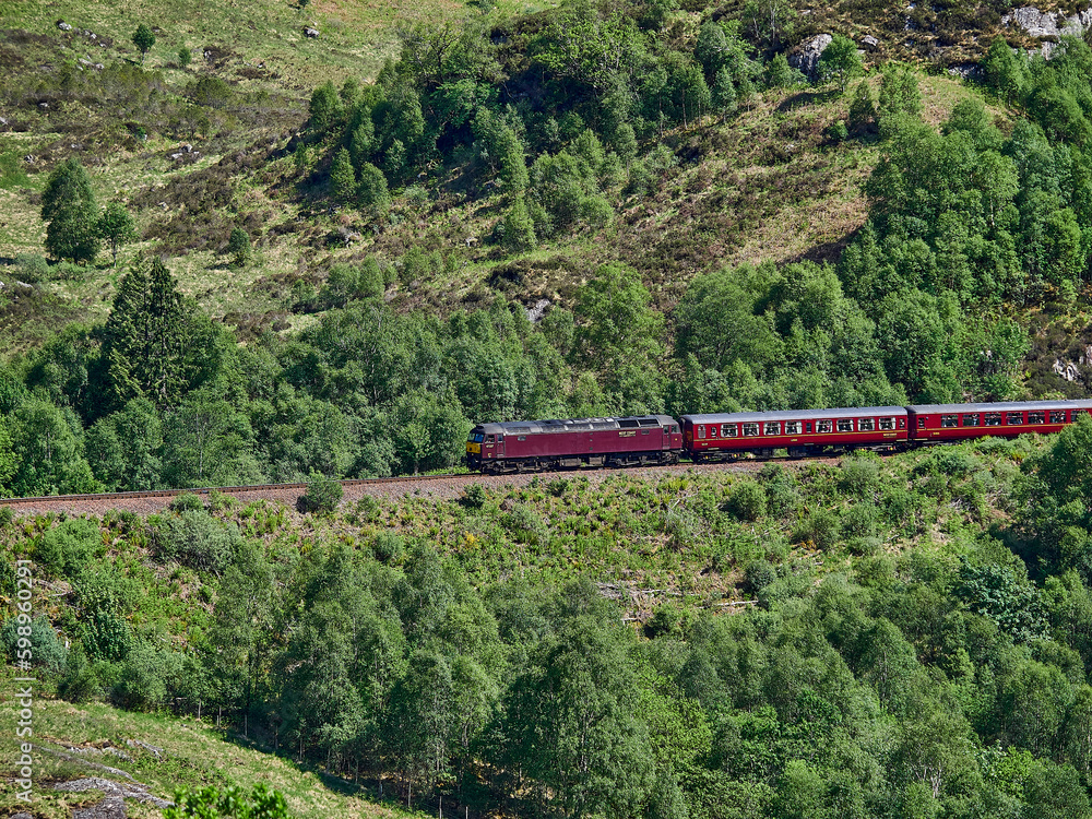 iconic Glenfinnan viaduct of the jacobite steam train. Stock Photo ...