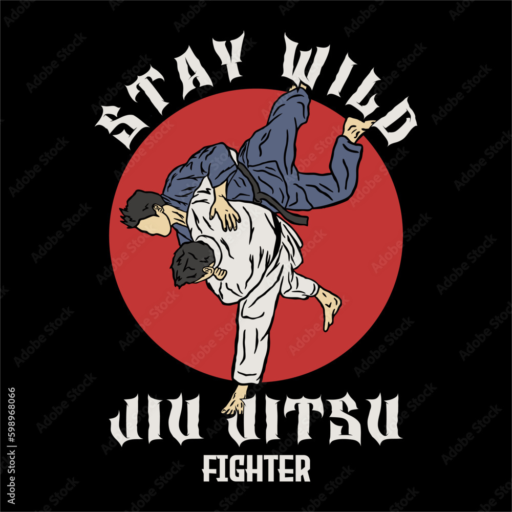 Fighting logo. Jiu jitsu, Judo sport emblem logo vector. suitable for t ...
