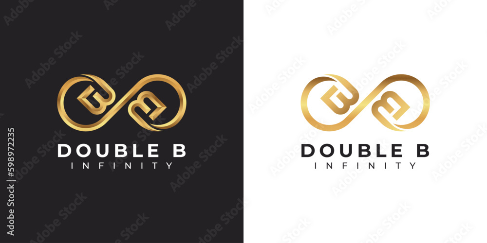 Letter B Infinity Logo design and Gold Elegant Luxury symbol for ...