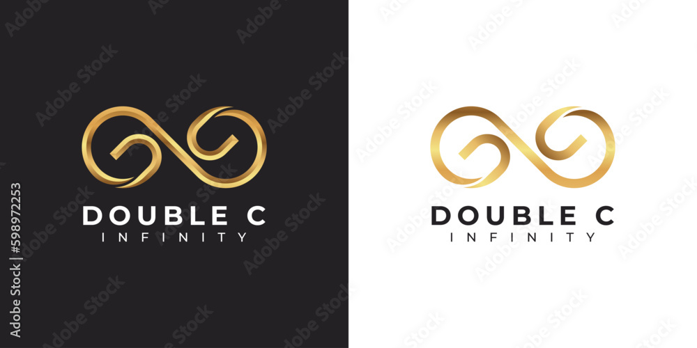 Letter C Infinity Logo design and Gold Elegant Luxury symbol for ...