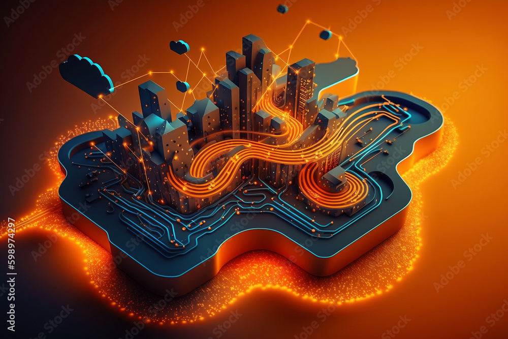 Cloud Computing Technology Concept Cyber Security Smart City And Digital Cloud Data Center