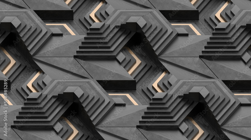 Seamless black background with abstract forms Stock Illustration ...