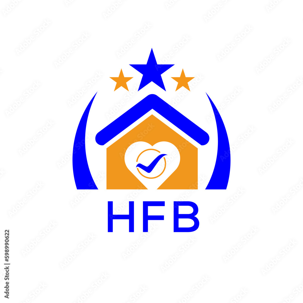 HFB House logo Letter logo and star icon. Blue vector image on white ...