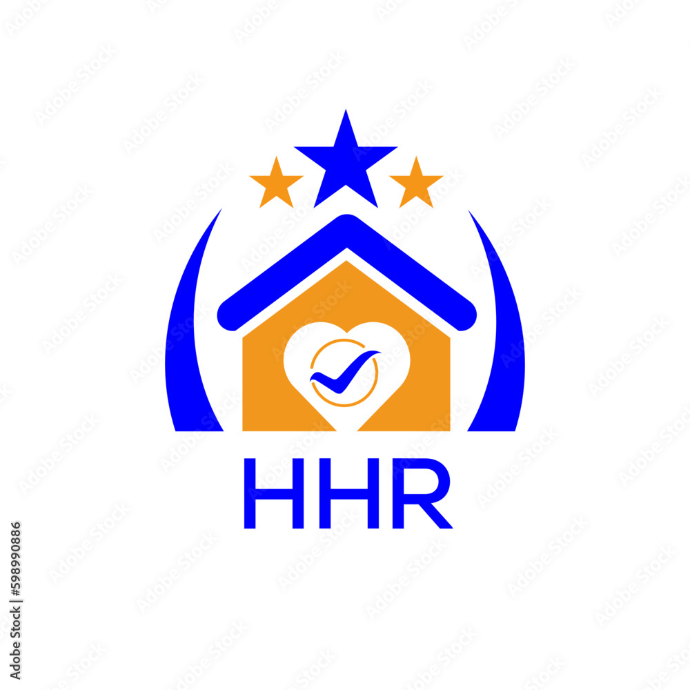 HHR House logo Letter logo and star icon. Blue vector image on white ...