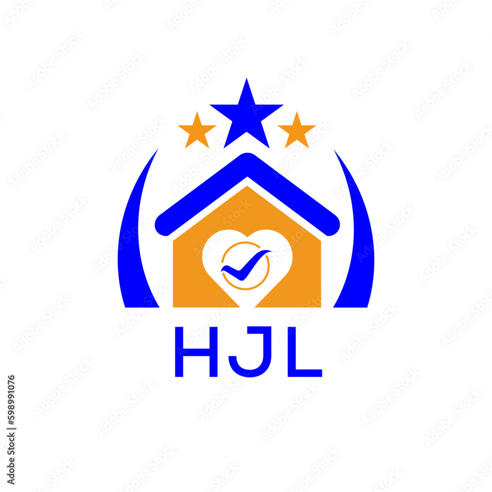 HJL House logo Letter logo and star icon. Blue vector image on white ...