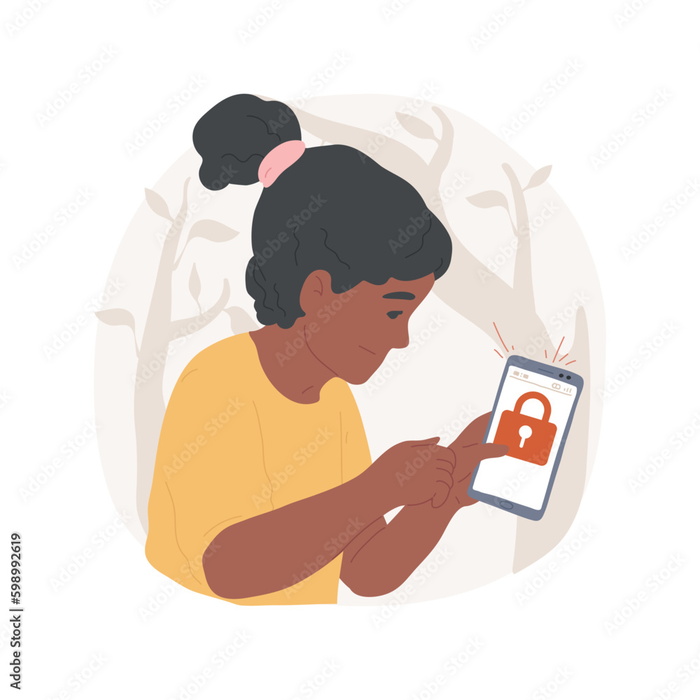 Remote device blocking isolated cartoon vector illustration. Teen has ...