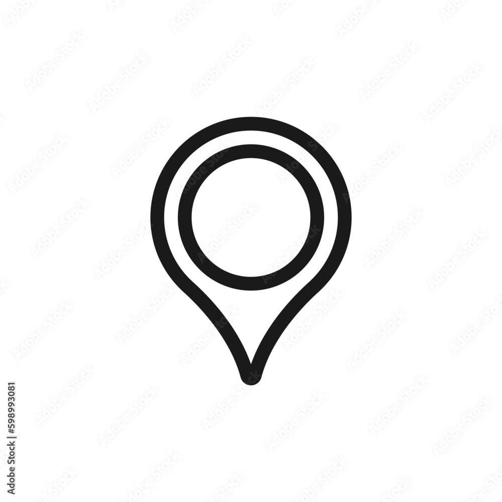 Destination point vector icon. Location in map tag flat sign design ...