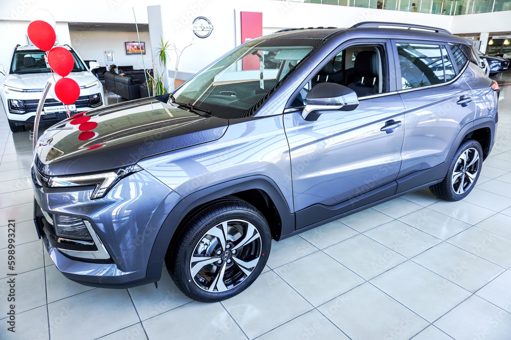 Moskvich 3 a new car, the revival of an old car brand, inside in the ...