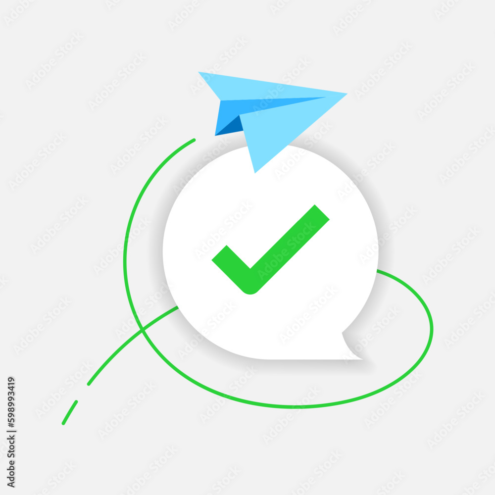 message has been sent successfully concept illustration flat design ...