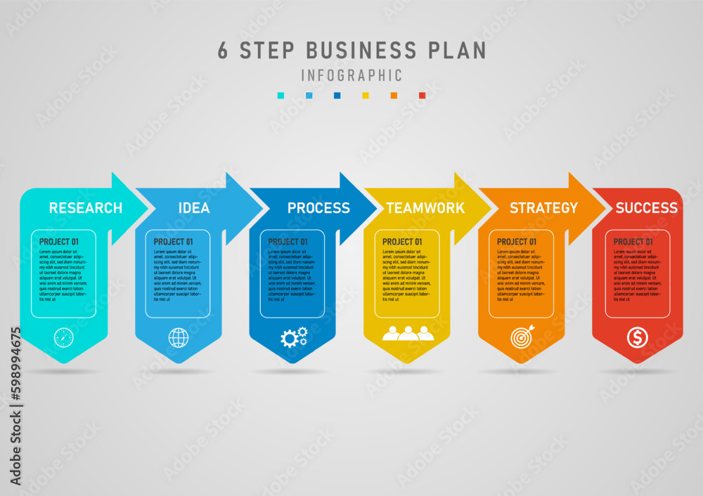 Business plan simple 6 step infographic template to success ...