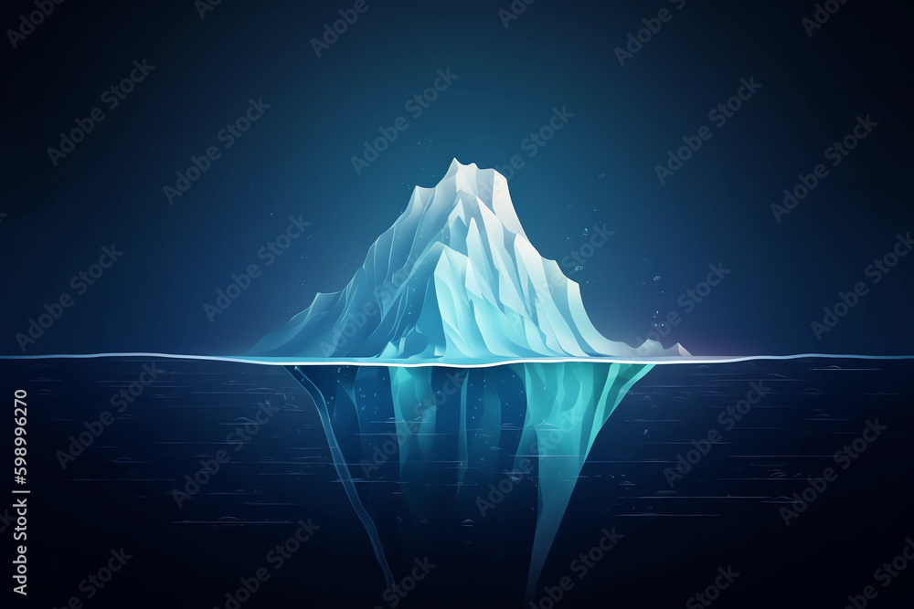 Tip of the iceberg. Business concept. generative ai. Iceberg. Success ...